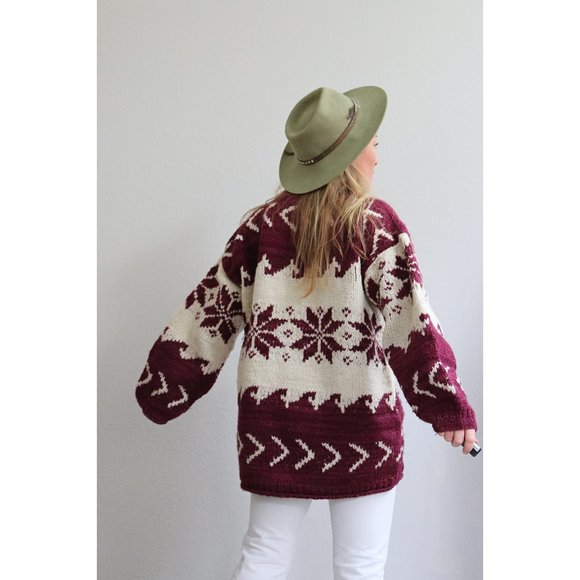 Sweaters | 199s Ecuadorean Thick Wool Sweater Womens Size Medium To ...